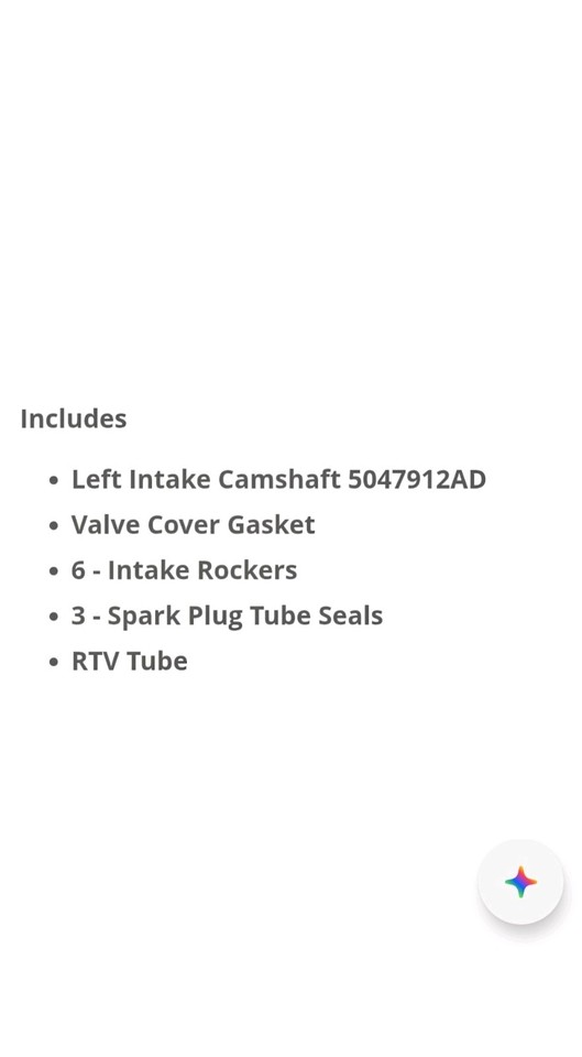 68661146AA Genuine OEM Mopar Intake Camshaft 3.6L Left Side Complete ...