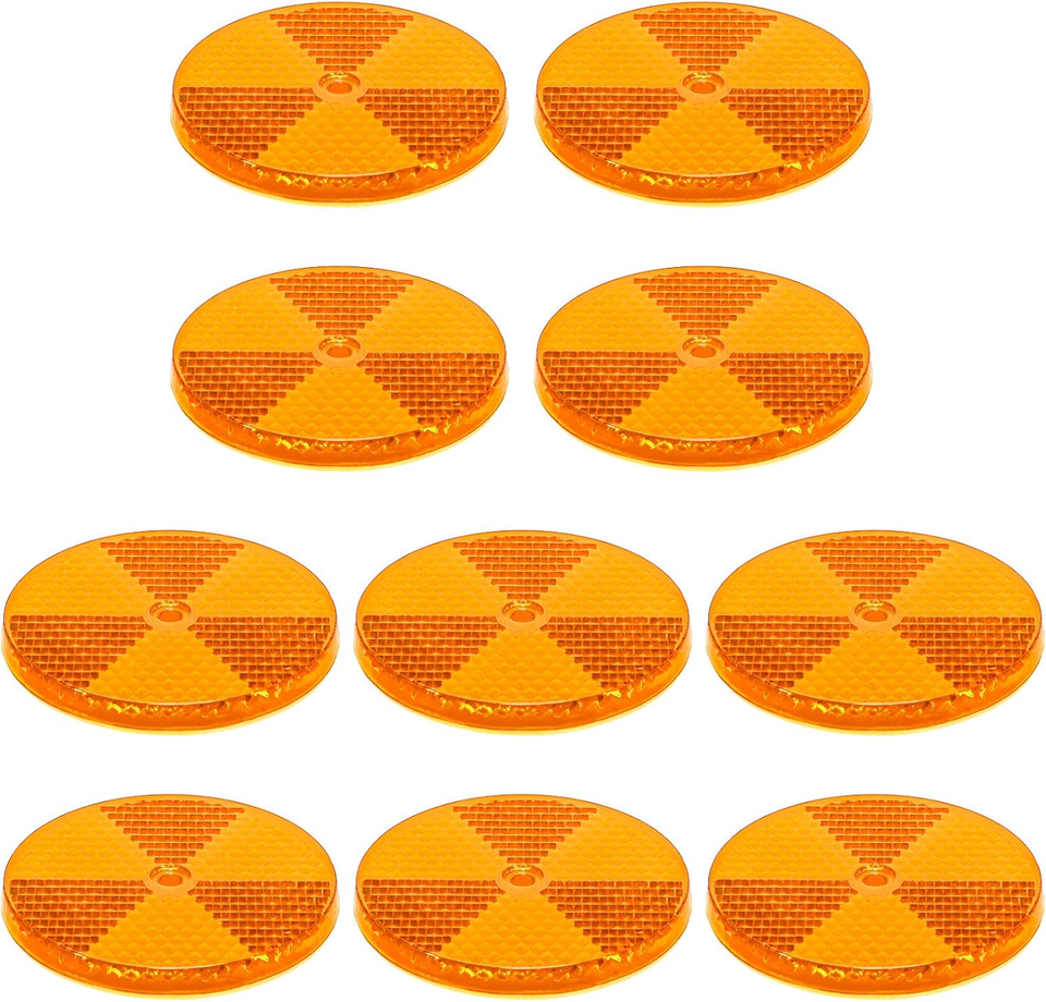 10 Pack Front round Reflector for Driveway Fence Gate Posts Trailers ...