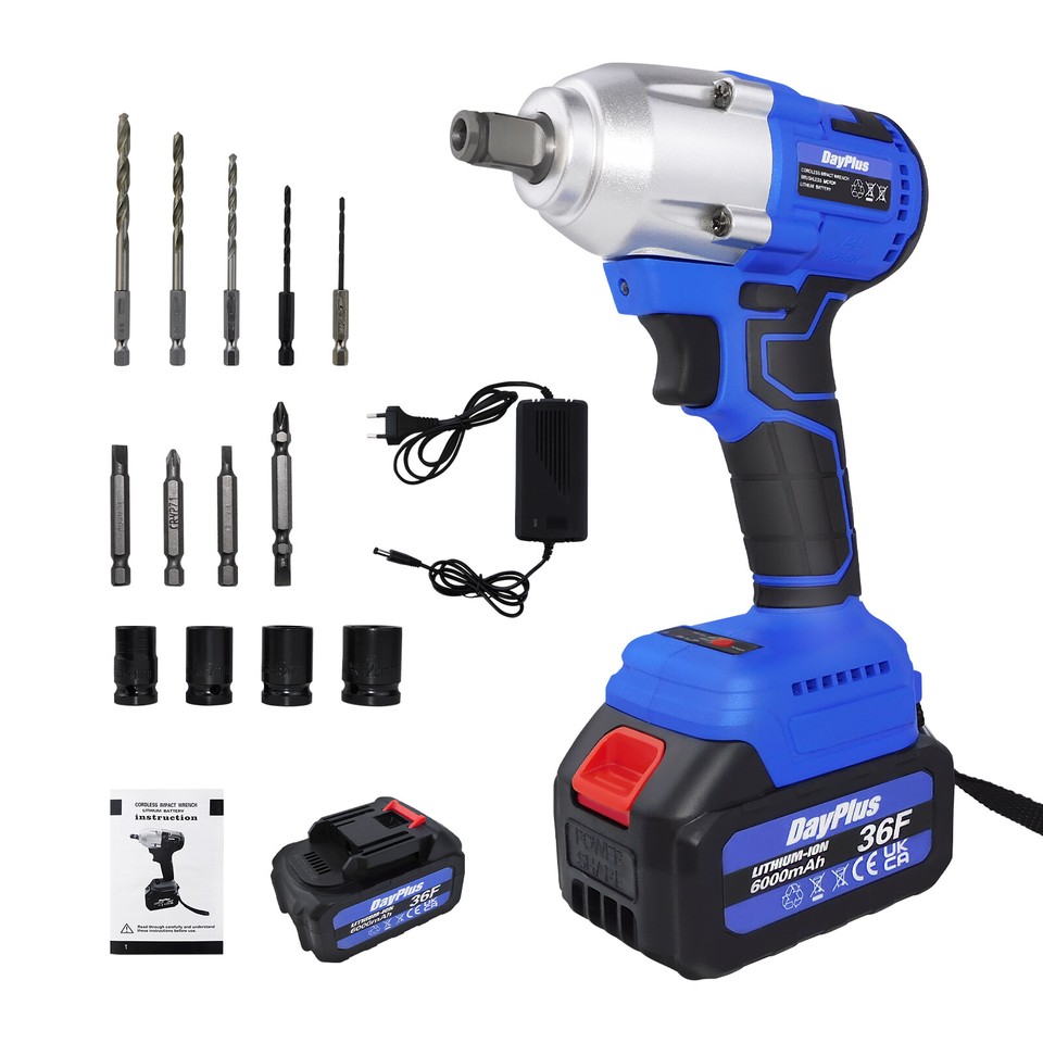 1/2" Electric Impact Wrench Gun Torque Tool w/Case 4 Sockets Set Driver ...