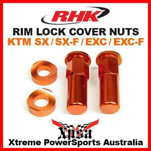 RHK MX ORANGE RIM LOCK COVER NUTS DIRTBIKE KTM SX EXC 125 200 250 350 ...