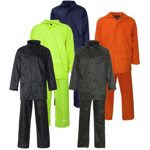 Adults Waterproof Suit Jacket & Trousers Packaway Rain Set Womens Mens ...