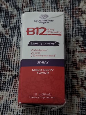 Elderberry Hill Vitamin B12 with Methylcobalamin - Energy Booster Spray ...