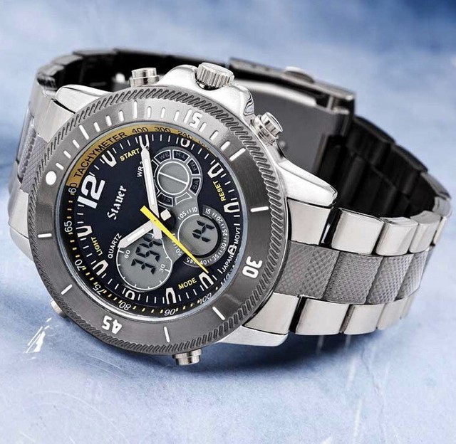 Stauer 20410 Mens Watch Hybrid Analog Digital Colossus 42mm for sale ...