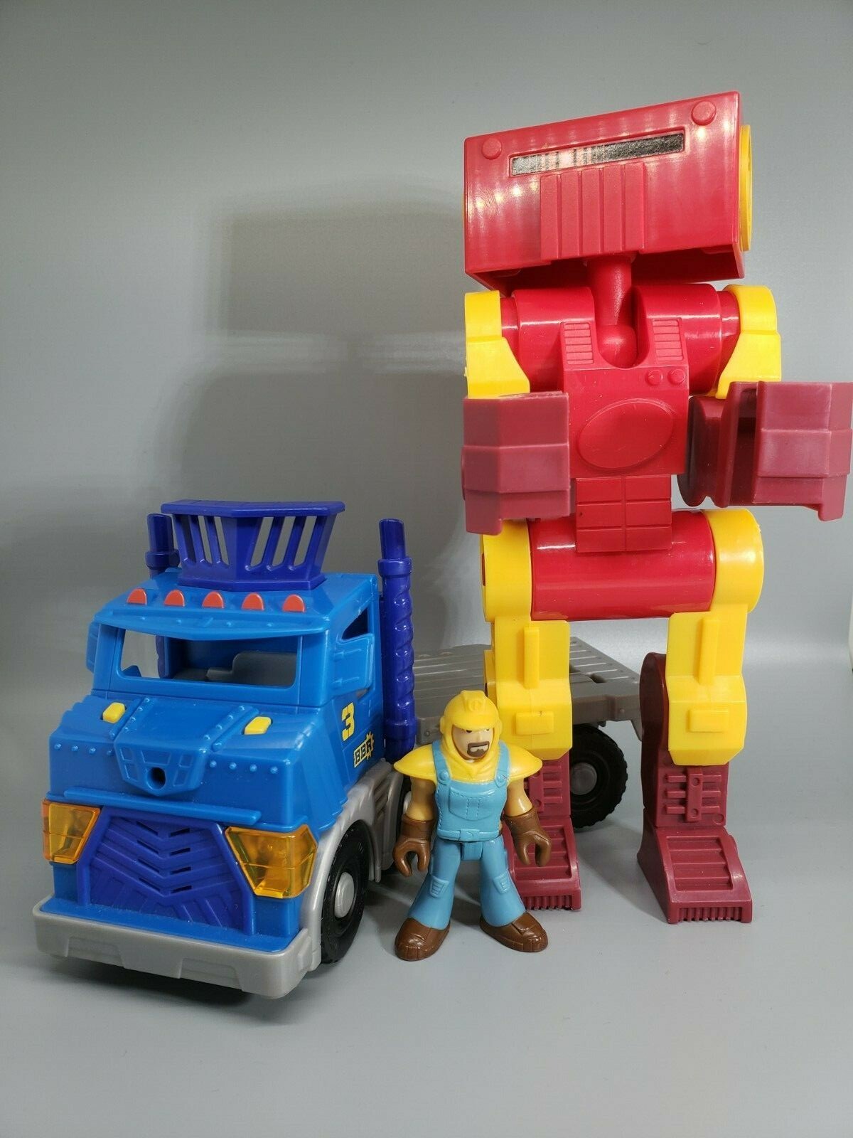 Fisher Price Imaginext City Deluxe Rescue Big Rig and Robot, Semi Truck ...
