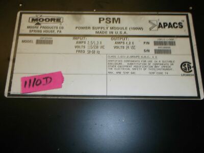 Moore PSM APACS Power Supply Module 39PSMNAN PLC | eBay