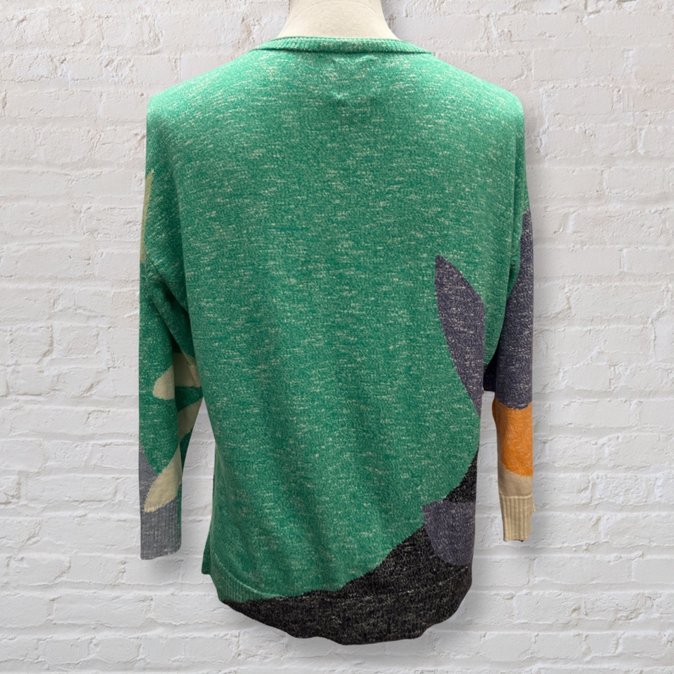 NIC+ZOE Leaf Burst Cotton-Blend Knit Sweater Size XS | eBay