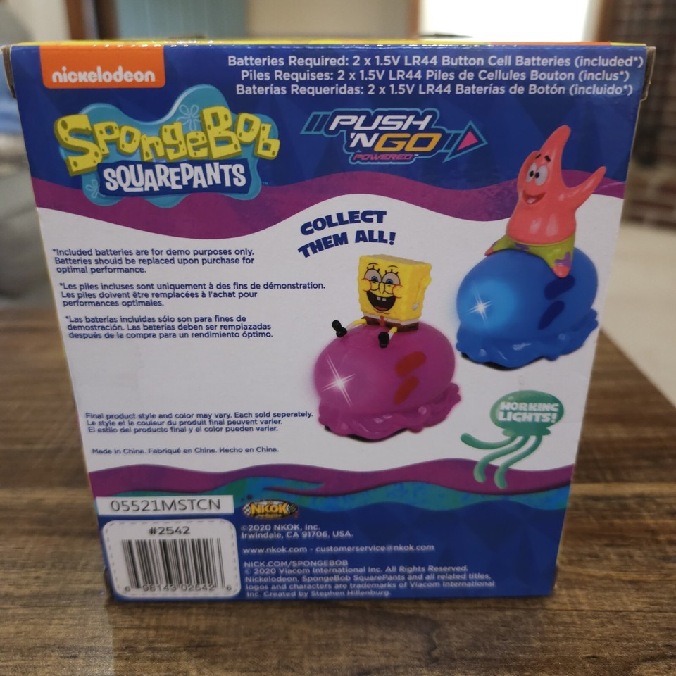 Spongebob PATRICK Jelly Fish Racer w/Light & Sound Nickelodeon Push N ...