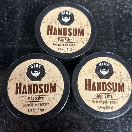 lot (3) GIBS Handsum Man Salve For Dry & Cracked Skin 1.8 oz hemp hand ...