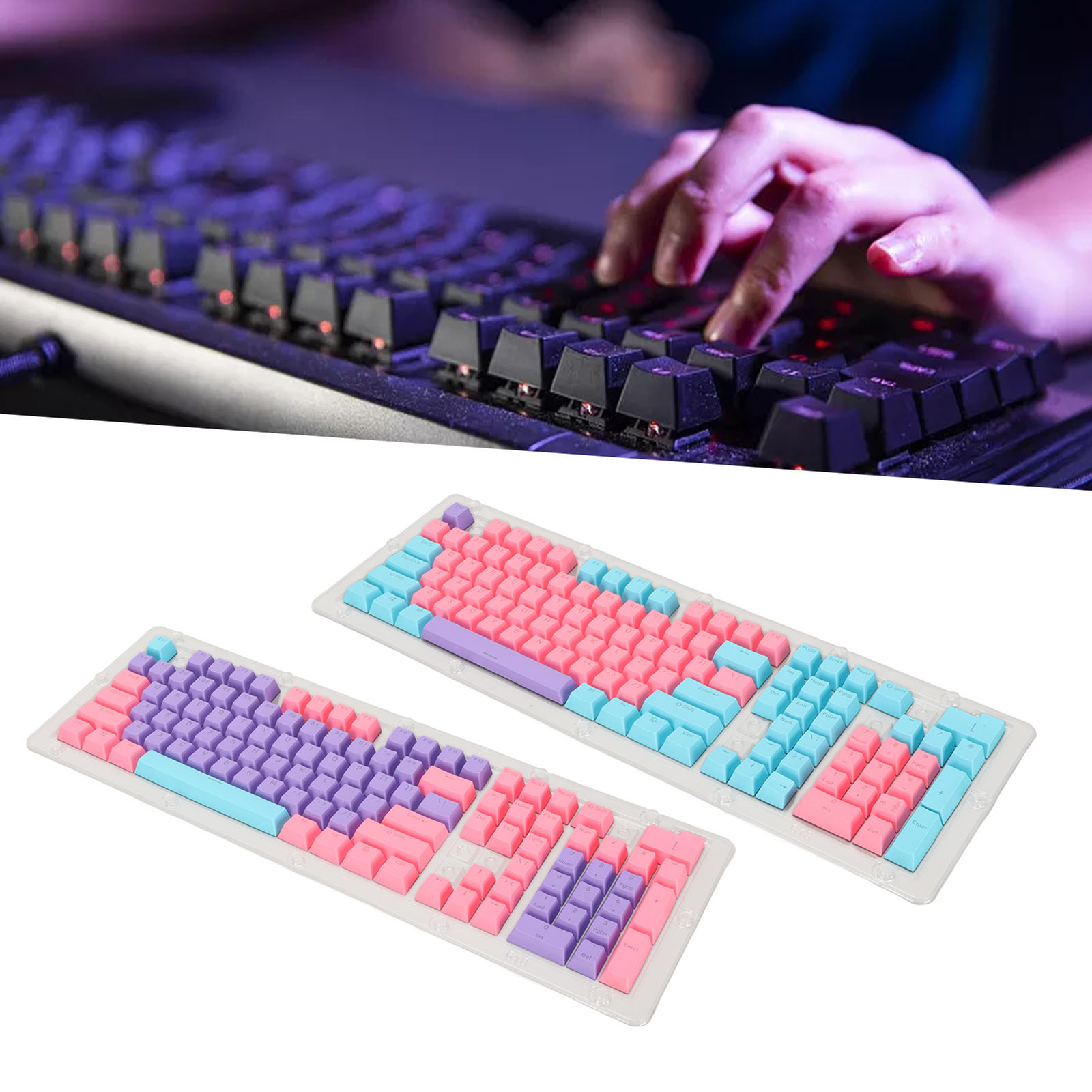 PBT Keyboard Keycaps 2 Color Injection Molding Light Transmission OEM ...