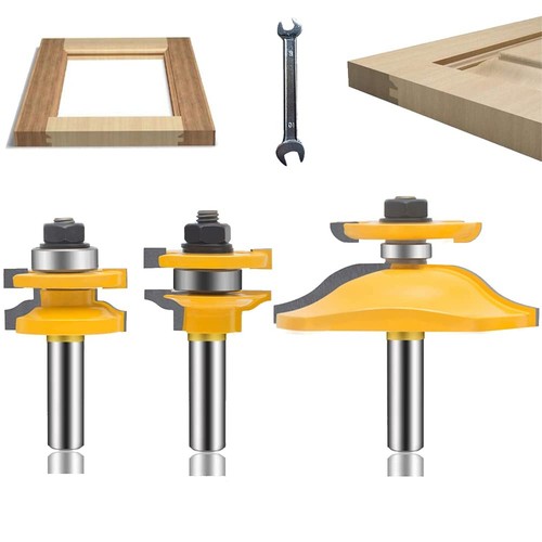 LEATBUY Router Bits Cabinet Door 3 PCS Router Bit Set 1/2-Inch Shank ...