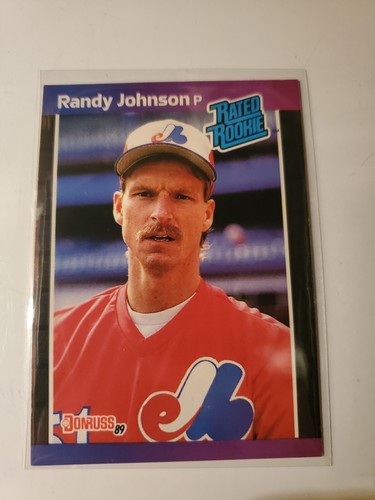 RANDY JOHNSON 1989 Donruss Rated Rookie ERROR CARD ( Rare ) Yellow Mark ...