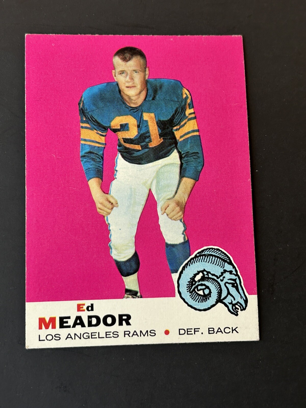 1969 Topps Football #56 Ed Meador EX+ Los Angeles Rams Arkansas Tech ...