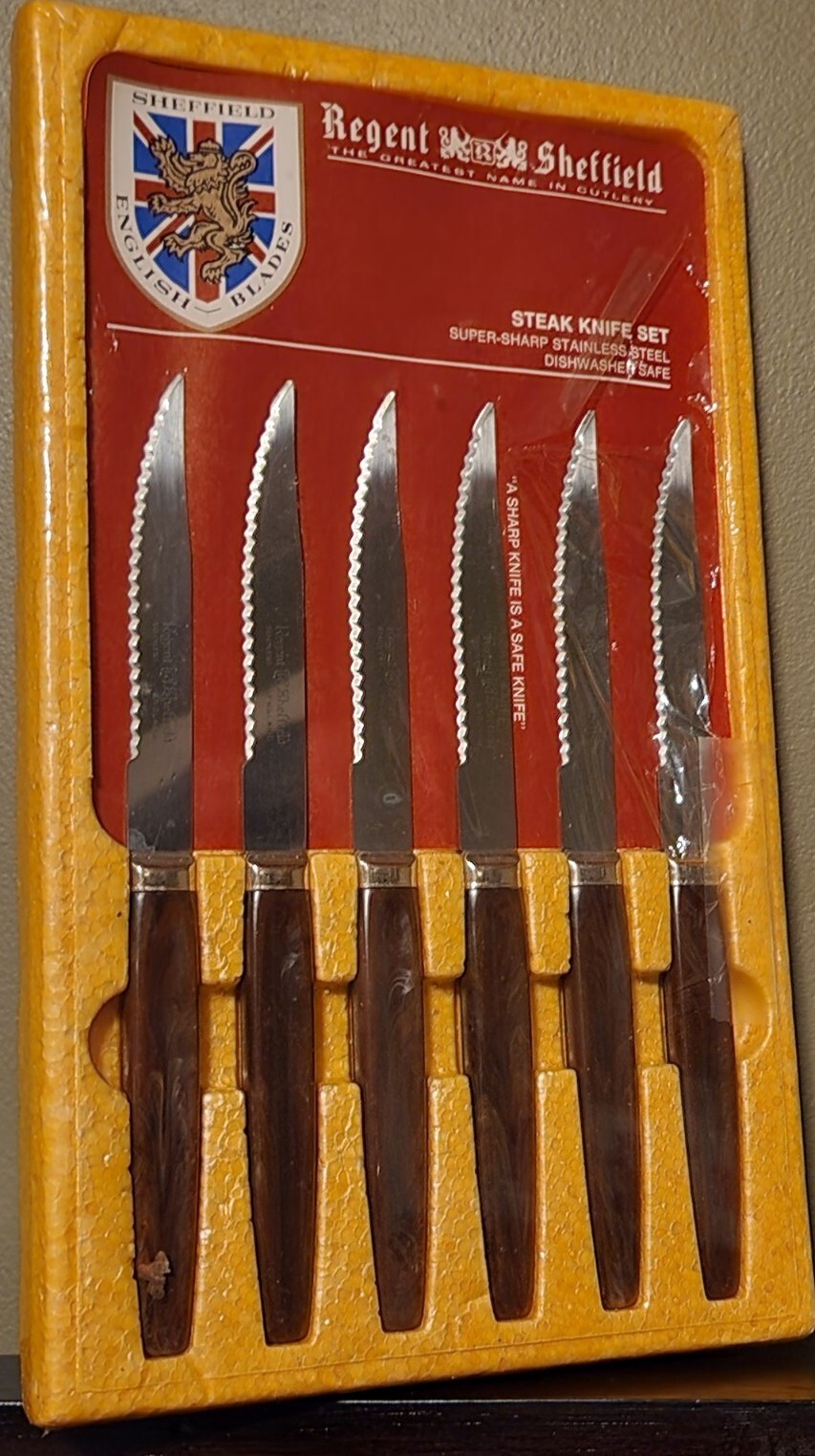 Vintage NOS Regent Sheffield STEAK KNIFE SET - 6 Steak Knives New ...