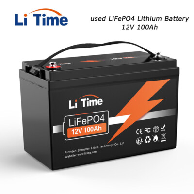 Litime 12V 100Ah LiFePO4 Lithium Battery 100A BMS for RV Trolling Motor ...
