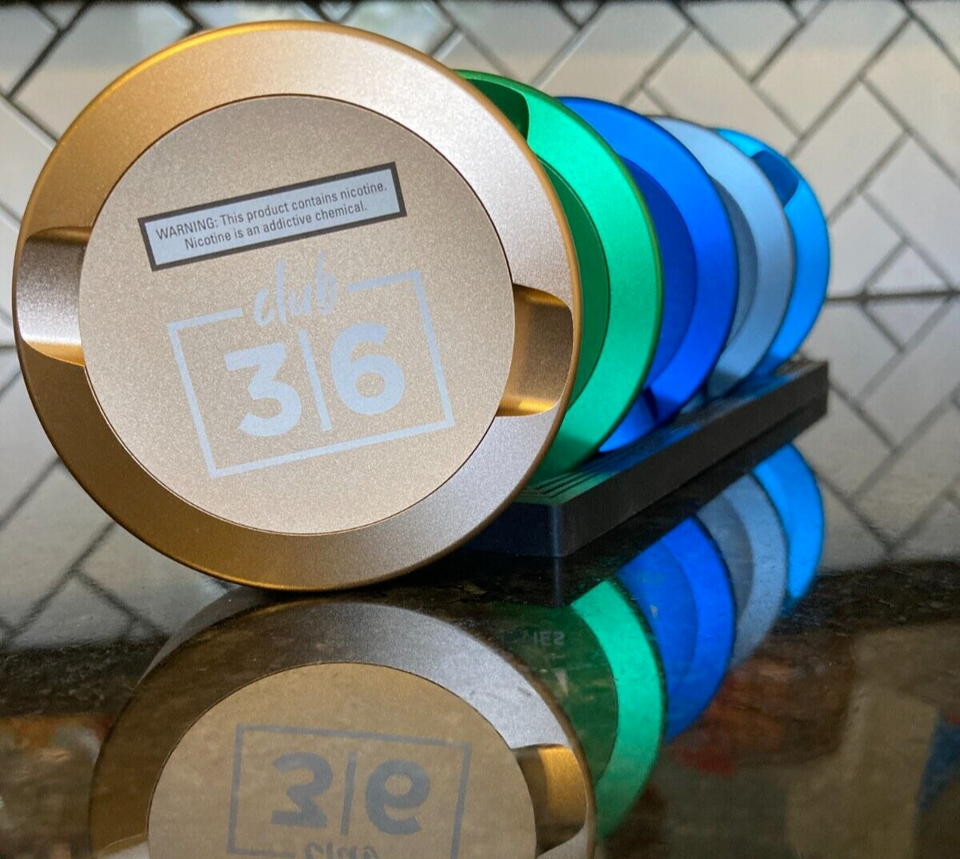 RARE!! 5 Pack ZYN Metal Cans (Cyan, Green, Navy, Grey, & GOLD 3/6 ...