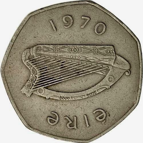Ireland Republic 50 PENCE KM-24 1970 x 1 Pcs Irish BORD HARP World ...