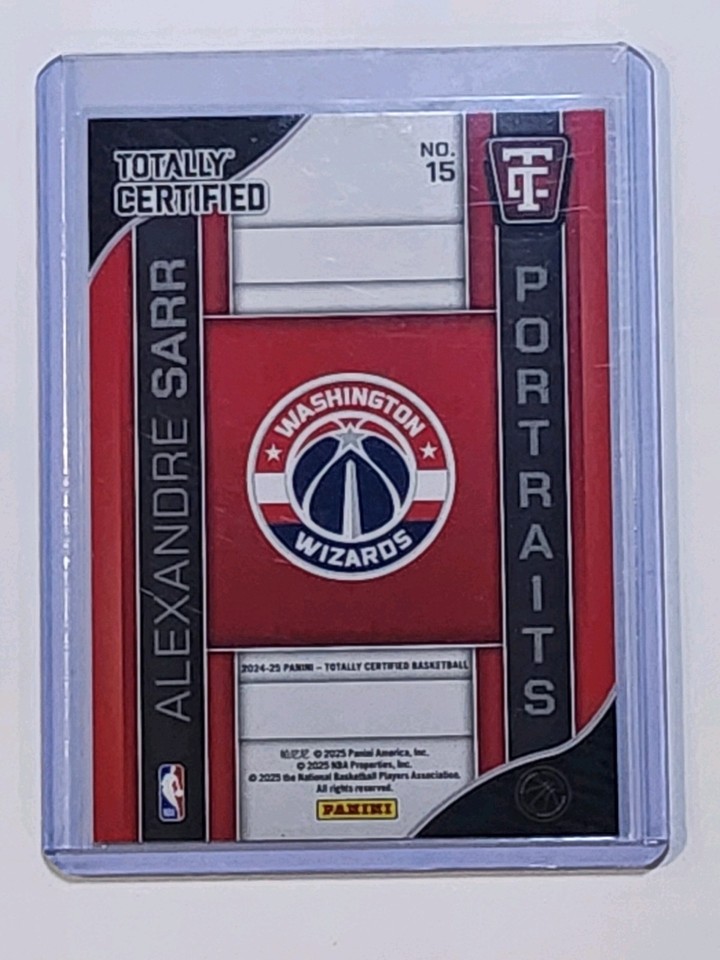 2024-25 Totally Certified Alexandre Sarr Portraits Mirror RC Washington ...
