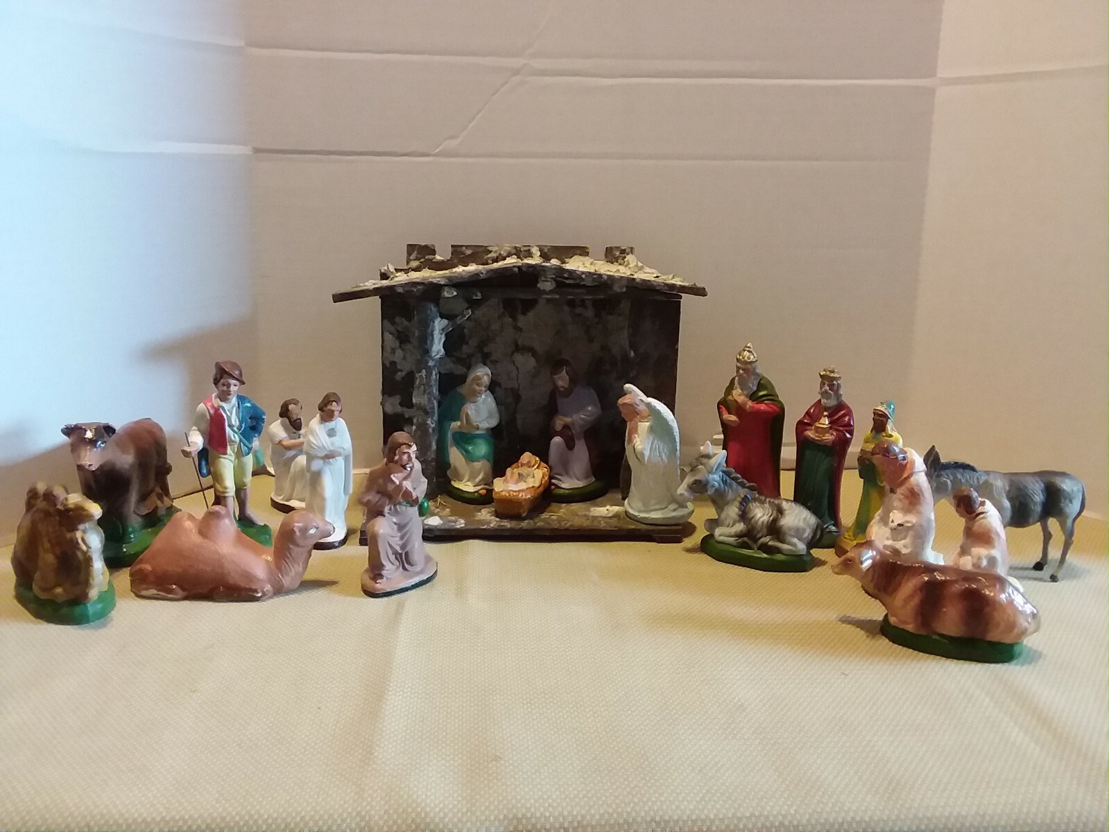 Antique Nativity Creche Set 19 pc Germany Italy | eBay