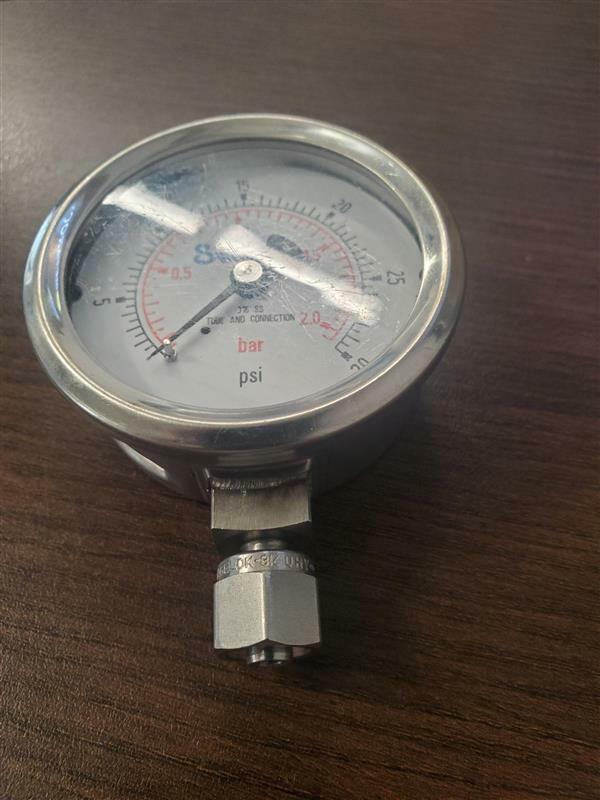 SWAGEL 316SS Pressure Gauge Tube and Connection 0-30PSI | eBay