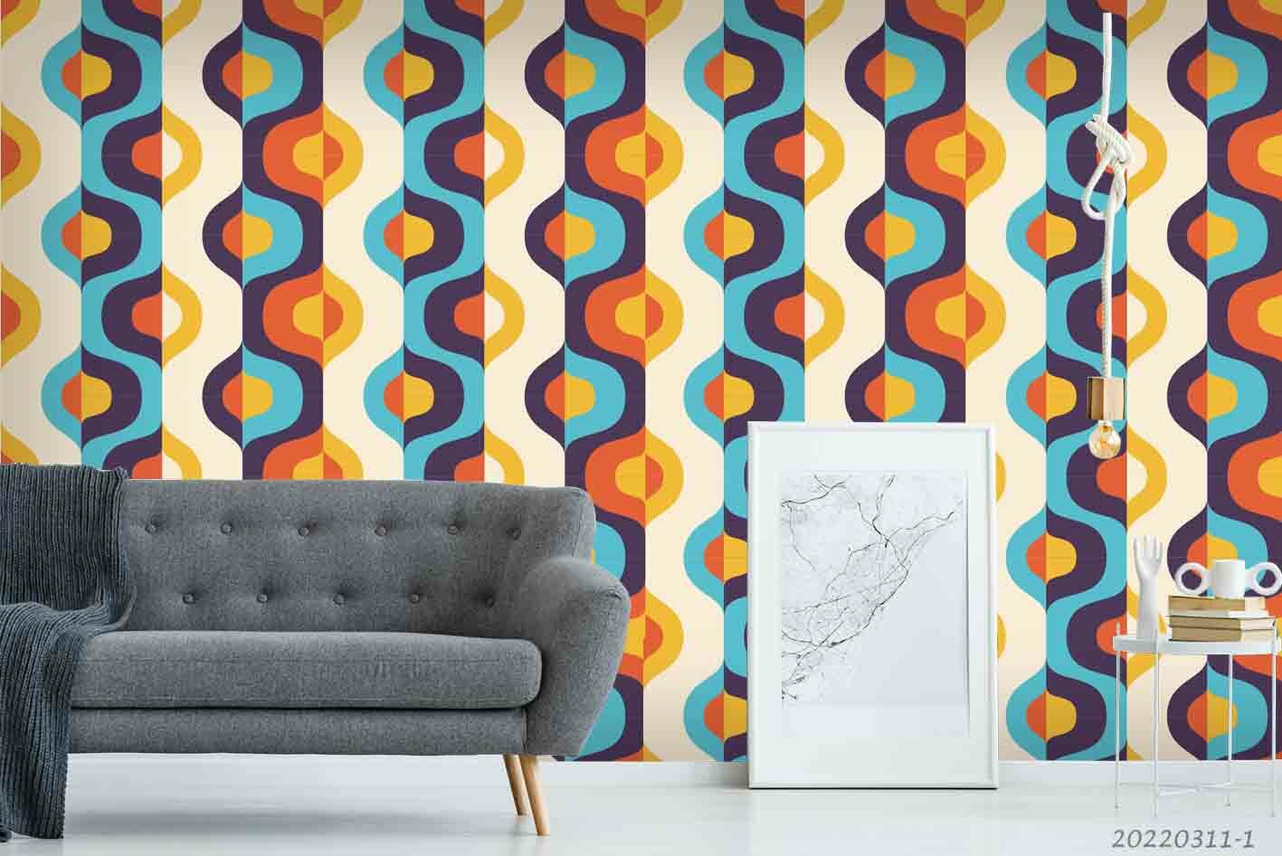 3D Geometric Seamless Wallpaper Wall Mural Removable Self-adhesive 205 ...