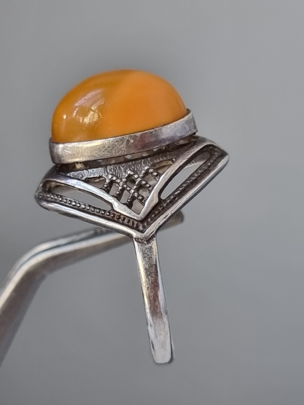 Vintage UKRAINE Sterling Silver 925 Ring AMBER , Women's Jewelry Size 8 ...