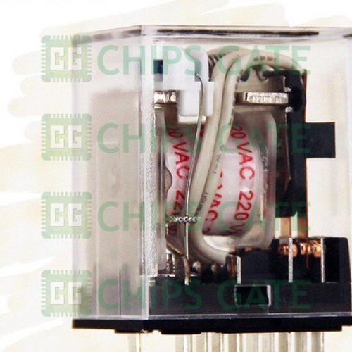 1PCS HH54PL Coil 4PDT 14 Pin Red LED Power Relay w Socket AC 110/120V # ...