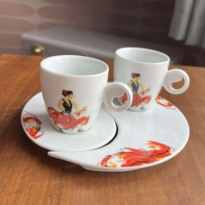 Spanish Flamenco Espresso / Tea Small Coffee Cups And Saucers Set Of 2 ...