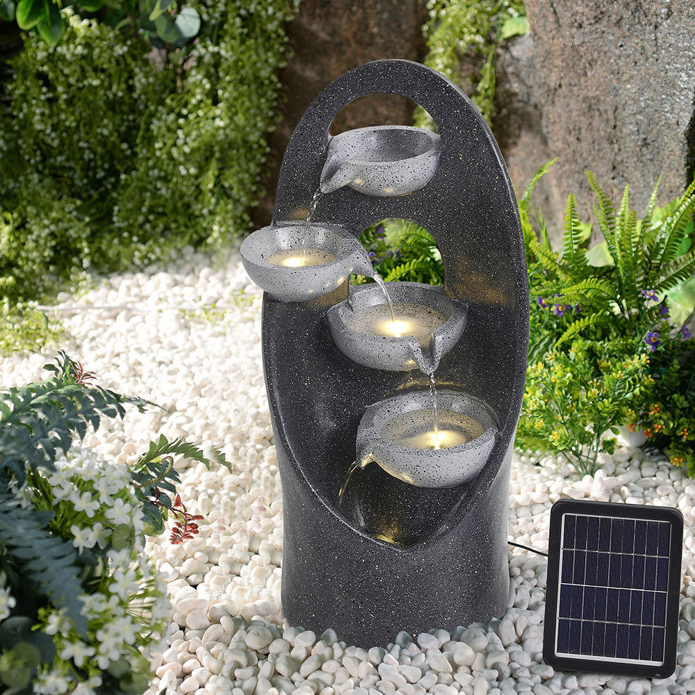 Large Solar Water Fountains PROTEGE 3 Tier Bird Bath Solar Water