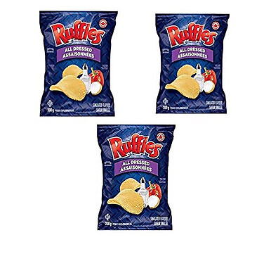 Lay's Ruffles All Dressed Chips - 3 Large Bags - 3 x 200g/7.1 oz ...