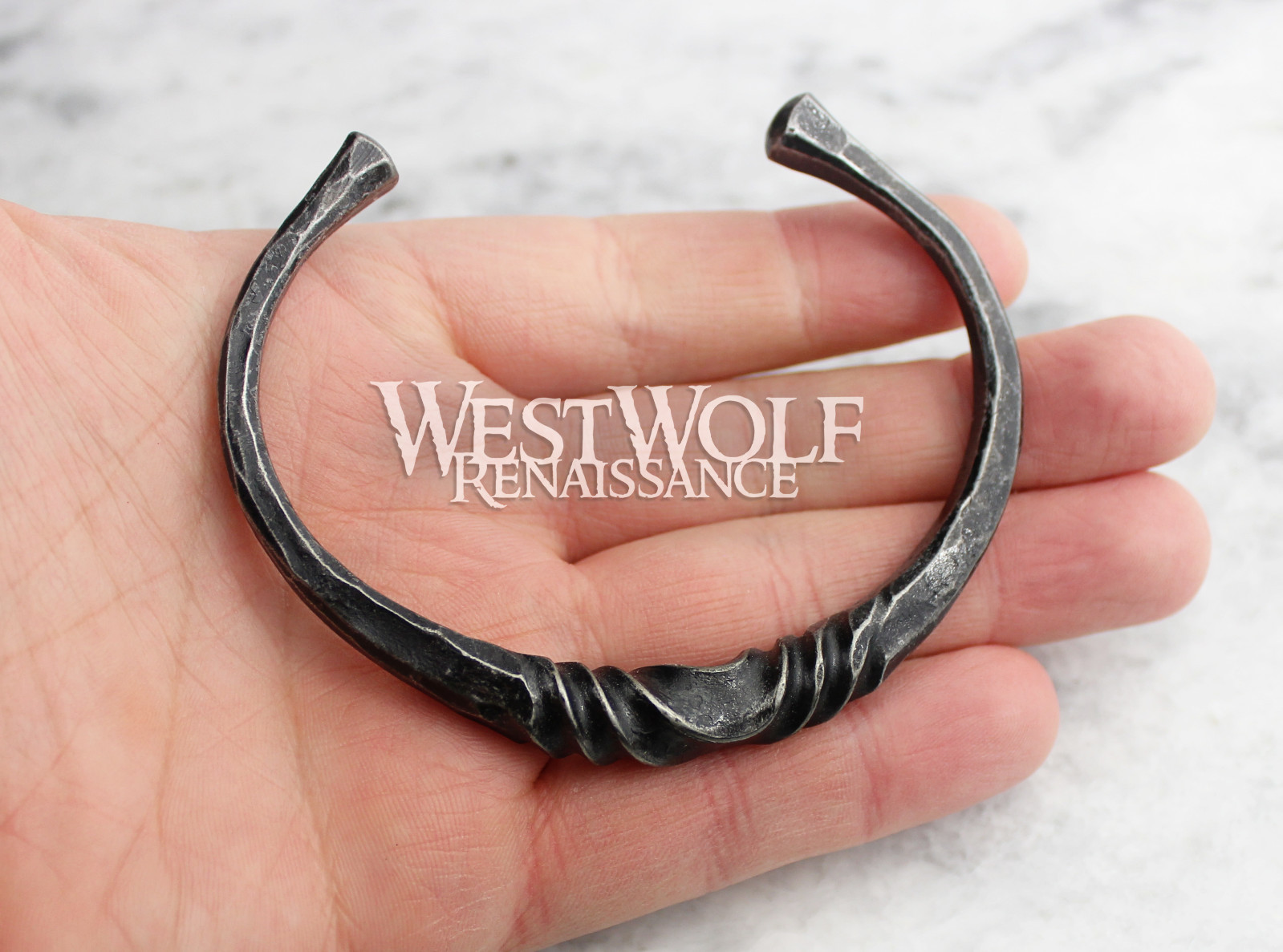 Hand-Forged Twisted Steel Torc --- Viking/Celtic/Blacksmith Bracelet ...
