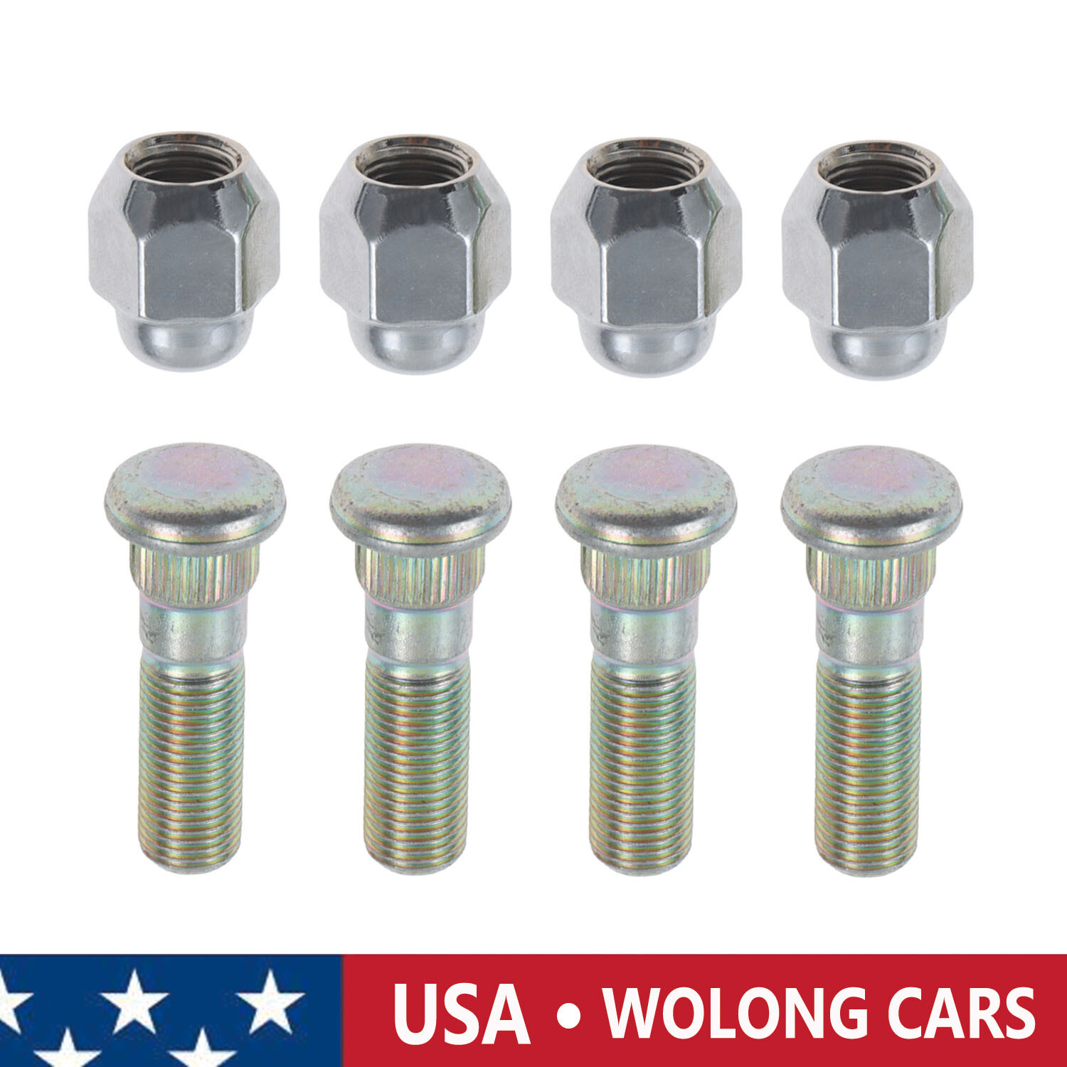 Set of 4 Wheel Hub Bolt Stud & Nut Set for 2006-2019 Subaru 28365FE001 ...