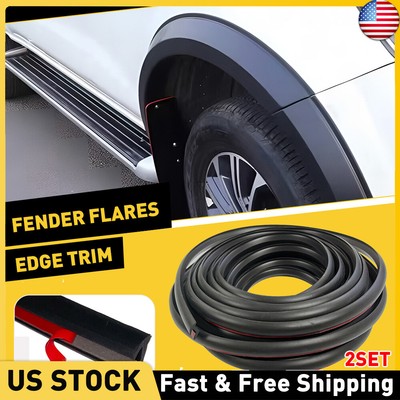 2SET Car Truck Wheel Wells Fender Flare Edge Rubber Trim Gasket Welting ...