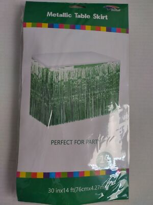 Green Metallic Table Skirt Wedding Baby Shower Decoration Happy ...