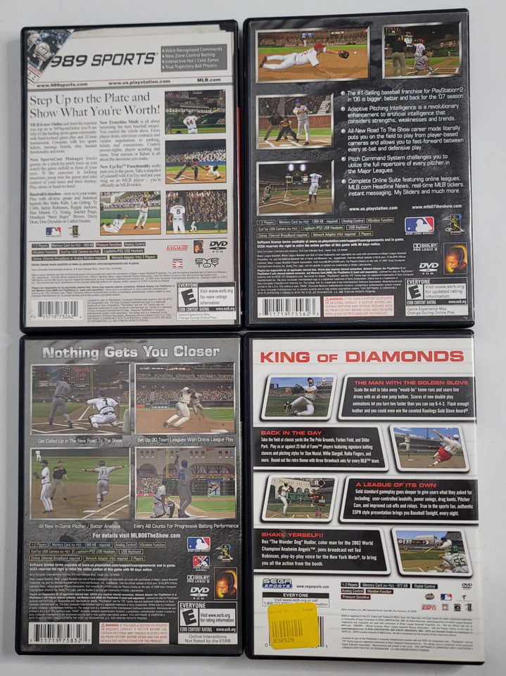 4 Baseball PS2 Games Lot MLB 07 08 The Show 2005 World Series 2K3 ...