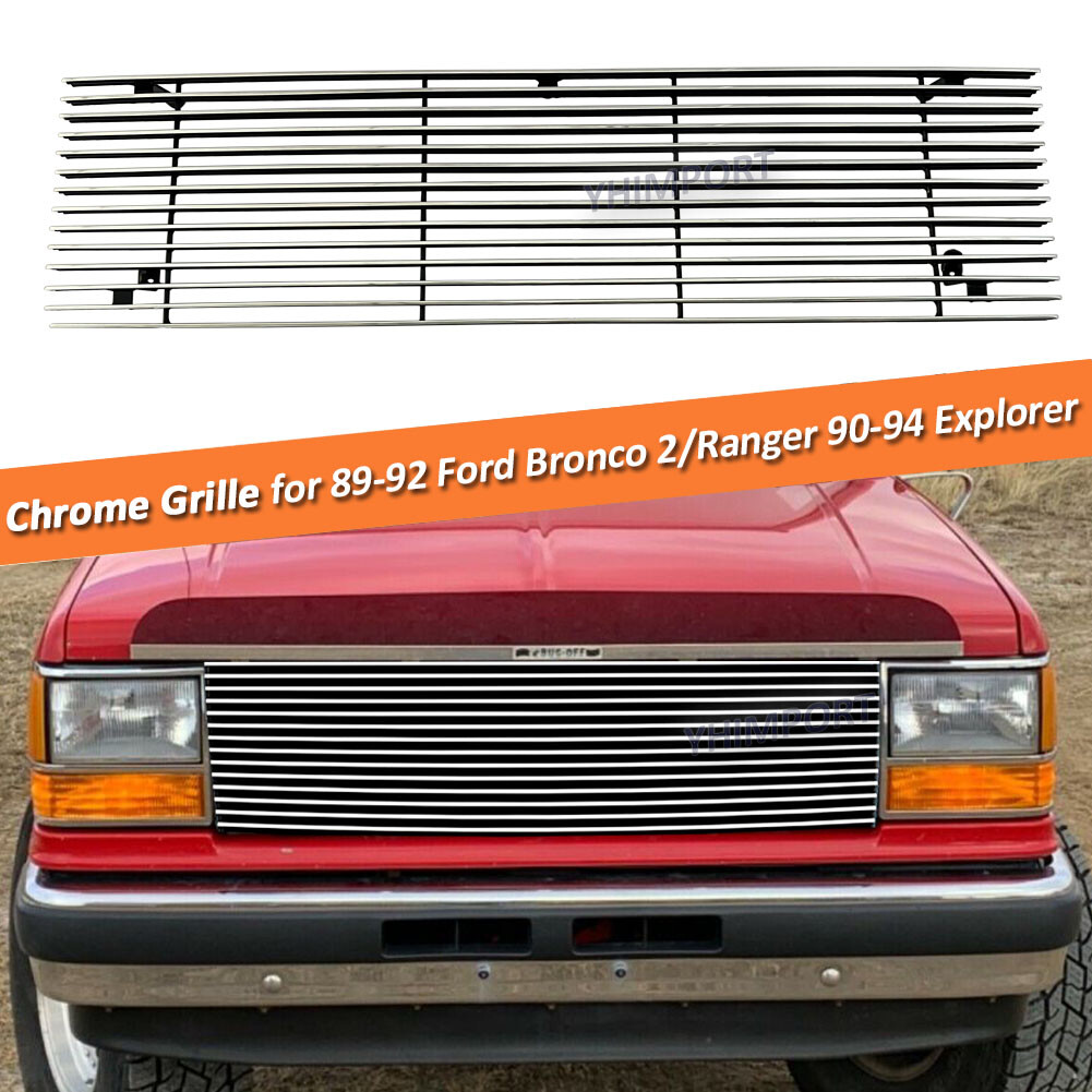 Polish Upper Billet Grille For 1989-1992 Ford Bronco 2/Ranger 1990-1994 ...