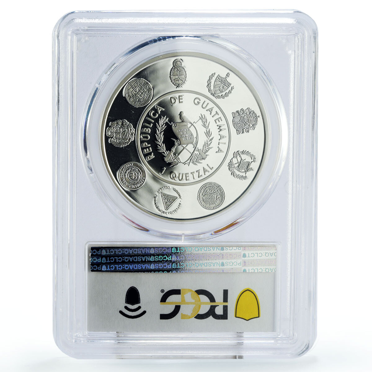 Guatemala 1 quetzal 20 Years Encounter of Two Worlds PR69 PCGS silver ...