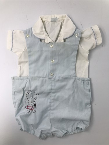 Vintage Danny Dare Toddler's Bear Blue Button Close O… - Gem