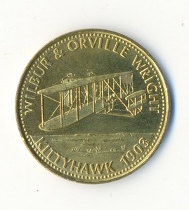WILBUR & ORVILLE WRIGHT Kittyhawk 1903 SHELL Historical Aviation Token ...