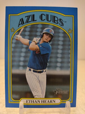 ETHAN HEARN #/99 BLUE 2021 Topps Heritage Minor League Parallel #168 ...
