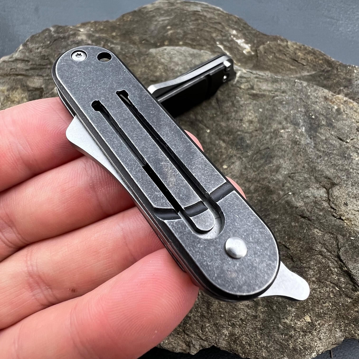 VORTEK PYGMY Small D2 Cleaver Blade Folding Keychain EDC Lite Flip ...