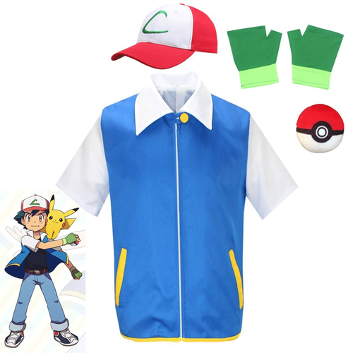 Kids Pokemon Ash Ketchum Fancy Dress Costume Children Pokemon Costume ...