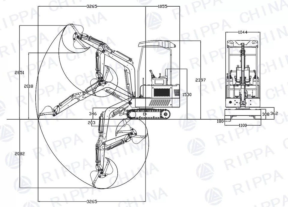 IN USA 1.8 Tracked Crawler Cab Excavator with Yanmar Diesel Engine ...
