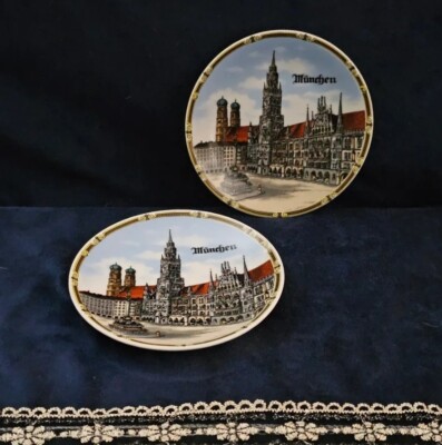 Munchen Castle Bavarian Porcelain Plates | eBay