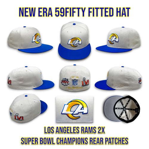 New Era Los Angeles Rams 59Fifty Hat 2X Super Bowl Champs Rear Patches ...