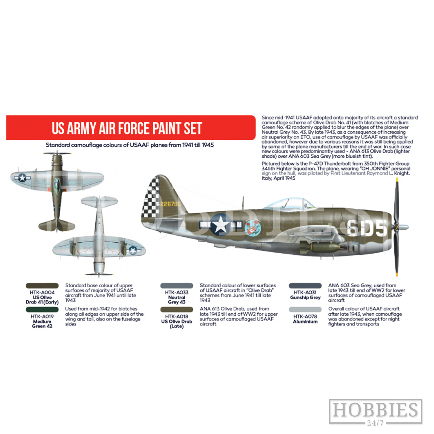 Hataka WW2 Plane Acrylic Paint Set Model Aviation Colour Scheme RAF ...
