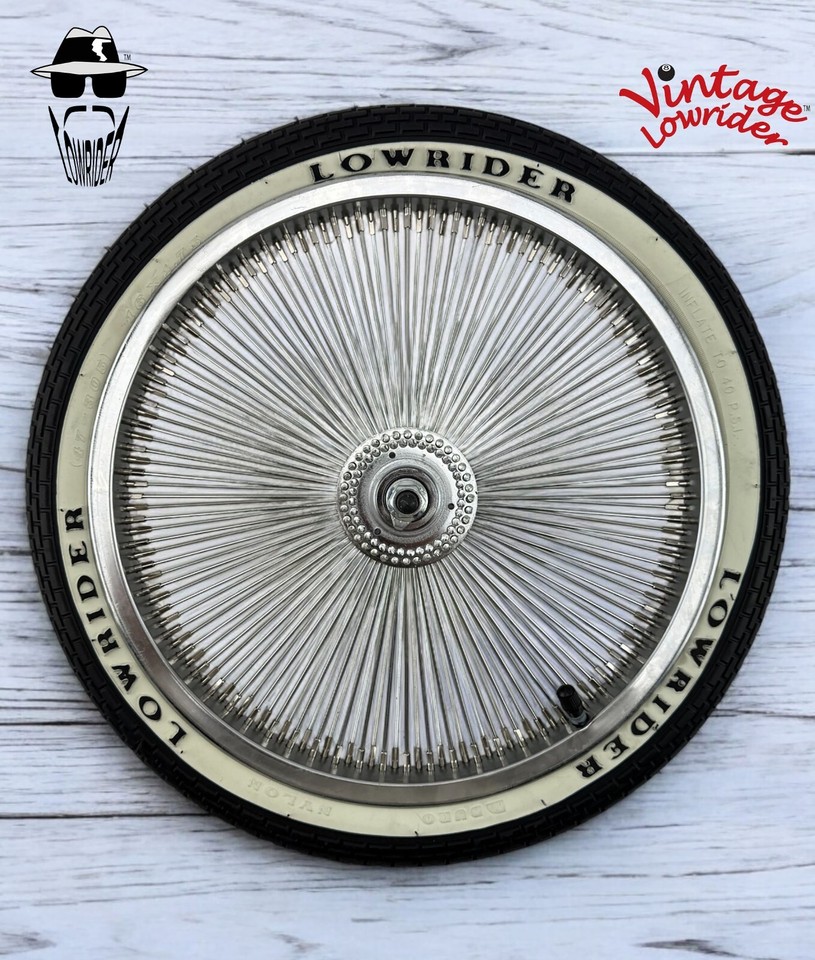 Vtg Lowrider 16" Steel Front Or Coaster Chrome 144 Spoke Rims W ...