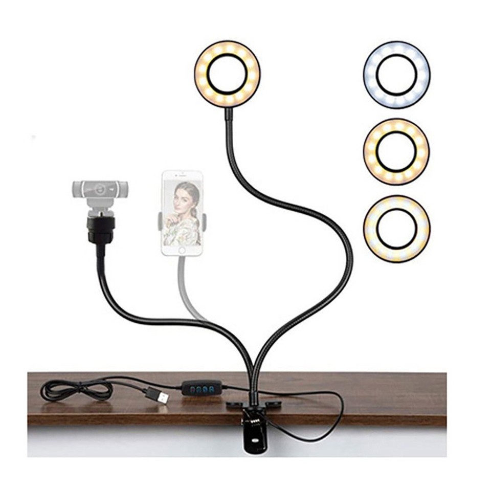 1pc Tabletop Metal Clip Supplemental Light Fill Ring Lamp Selfie Lamp ...