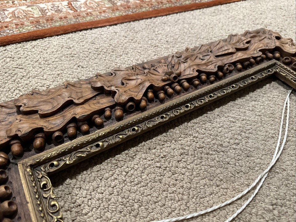 THE BEST Antique Victorian Carved Leaf & Acorn Picture Frame Holds 20 1 ...