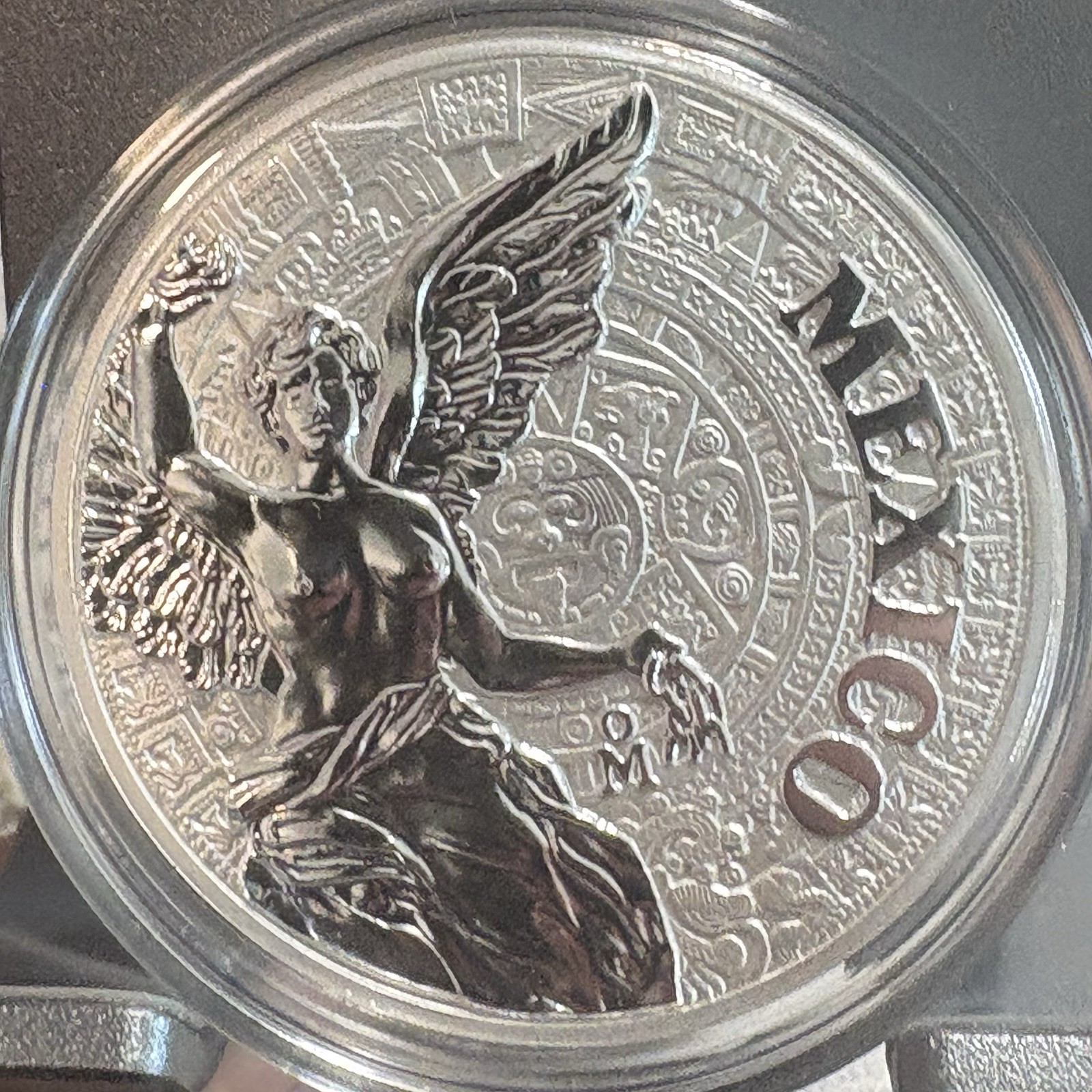 2016 AZTEC CALENDAR WINGED VICTORY MEXICAN MONUMENTS 1 OZ SILVER PROOF ...