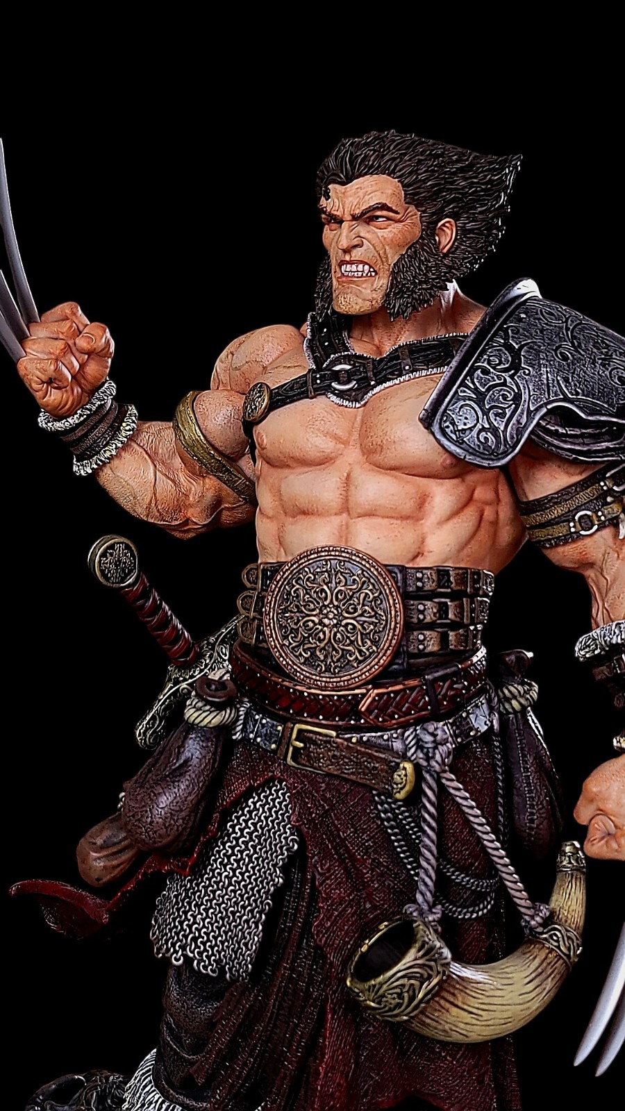 Custom Marvel X-Men 1/4 LL Medieval Wolverine Figure Statue Sculpted By ...